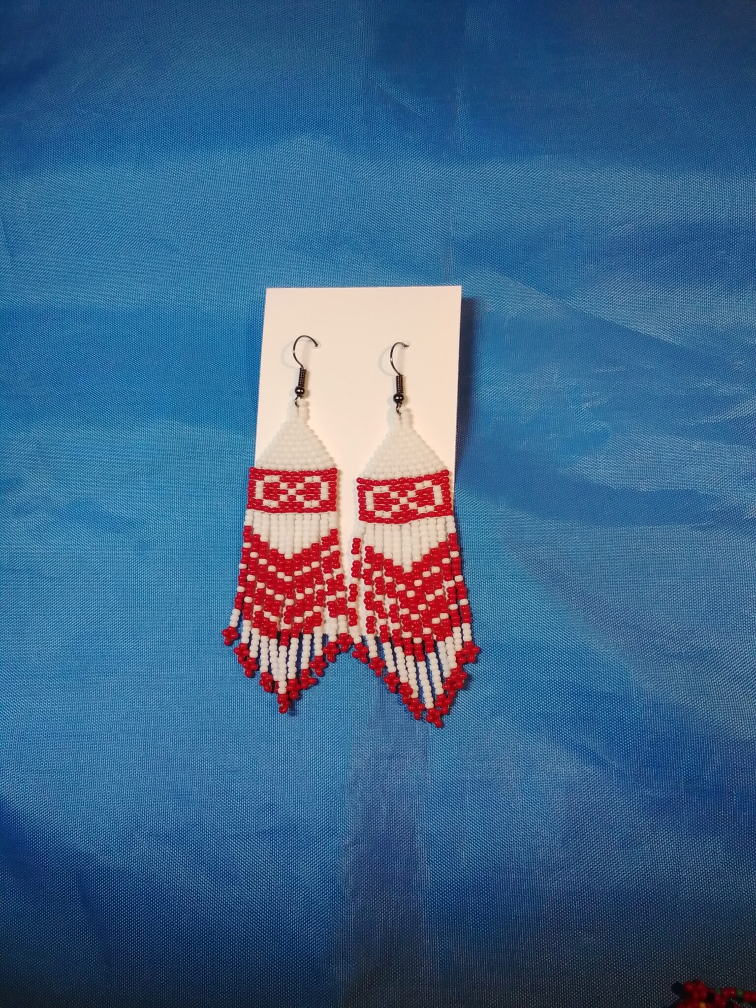 Red Metis Infinity Earrings - IndigenARTSY